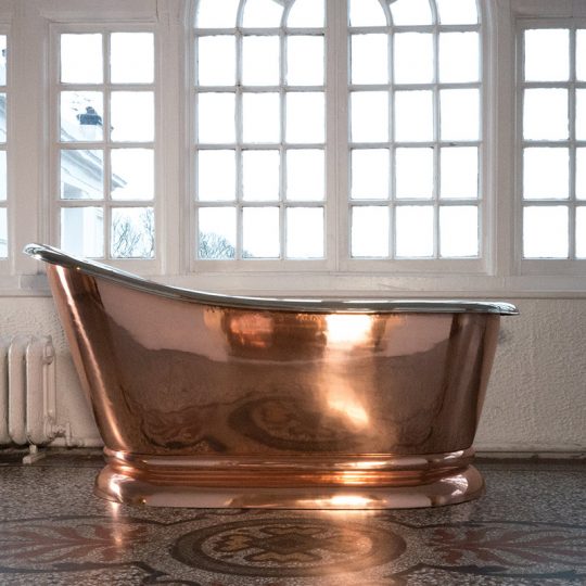 Copper Slipper Bath with Nickel Inlay | Copperfield Baths